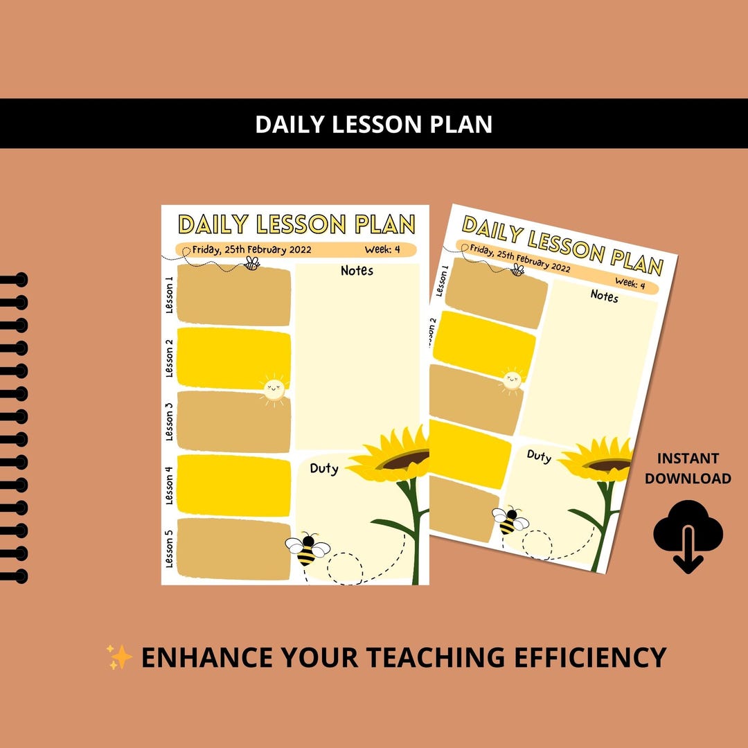 Daily Lesson Plan | Teacher Planner | Printable Lesson Planner ...