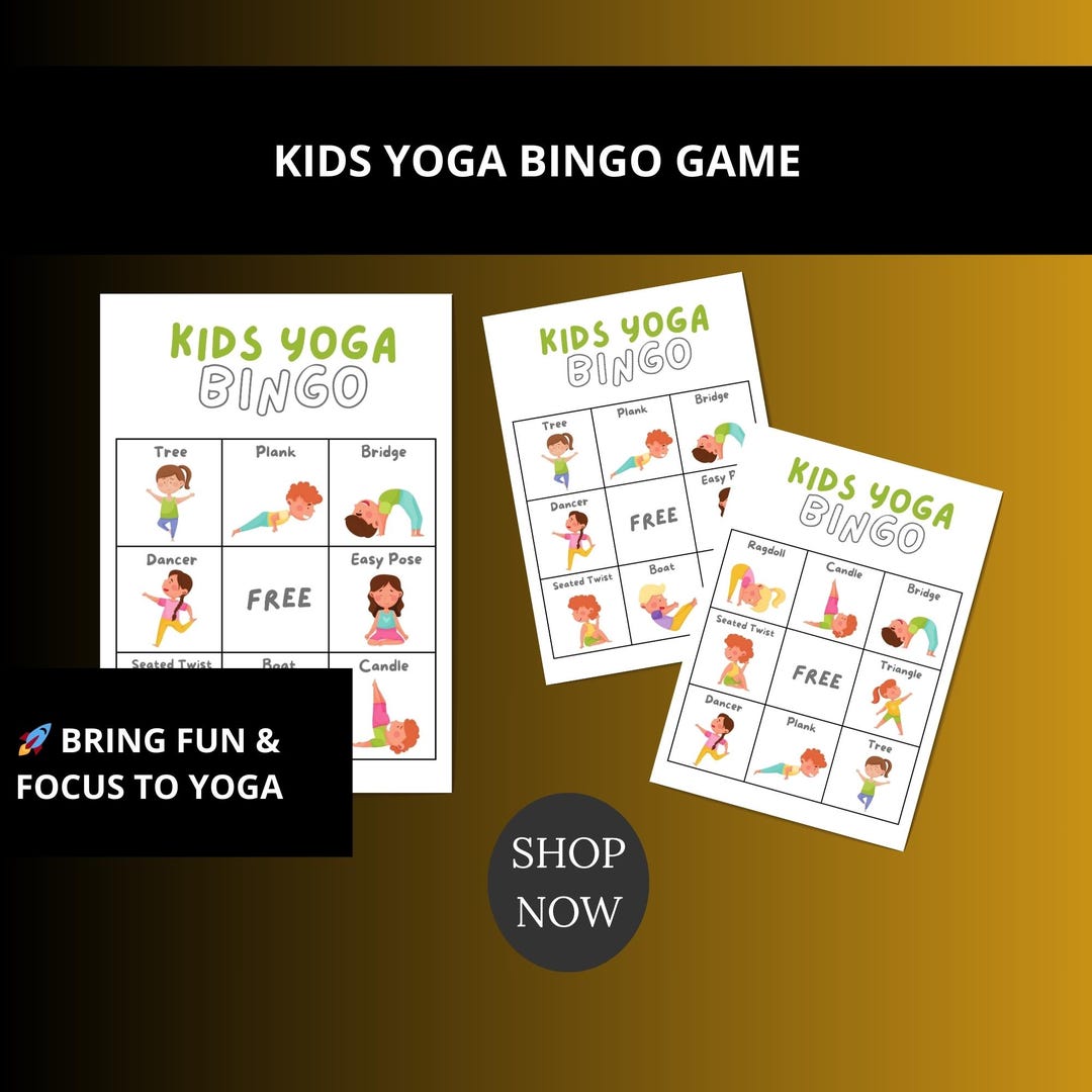 Kids Yoga Bingo Game | Printable Yoga Activity for Kids | Fun ...