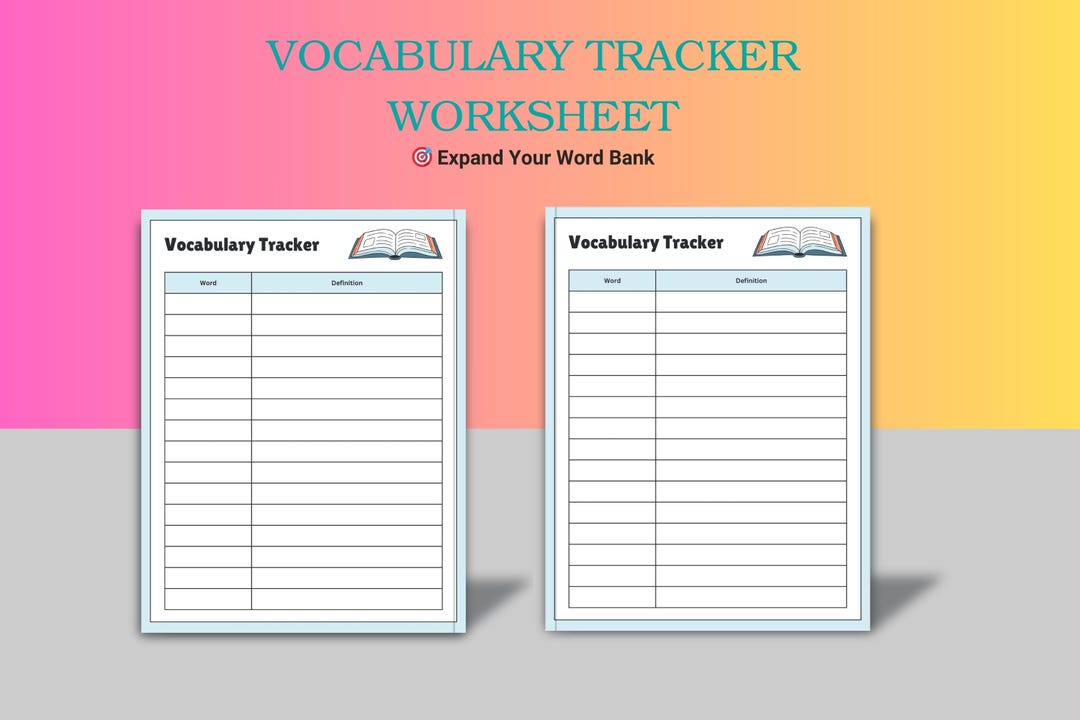 Vocabulary Tracker Worksheet | Printable Study Aid | Language Learning ...