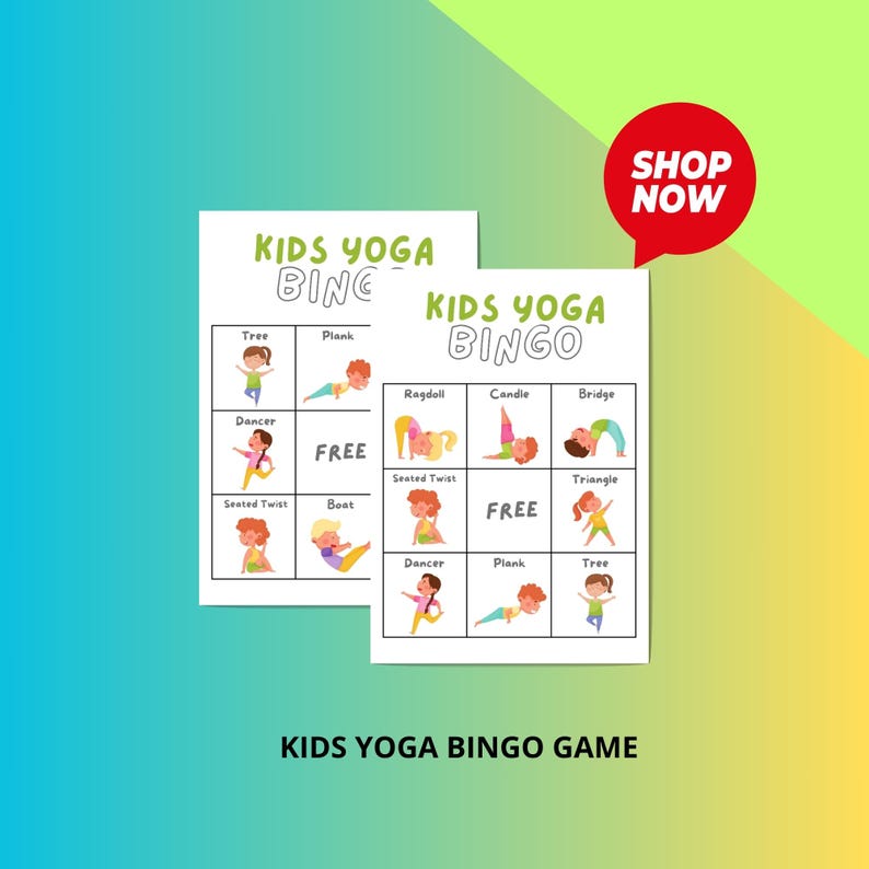 Kids Yoga Bingo Game | Printable Yoga Activity for Kids | Fun ...