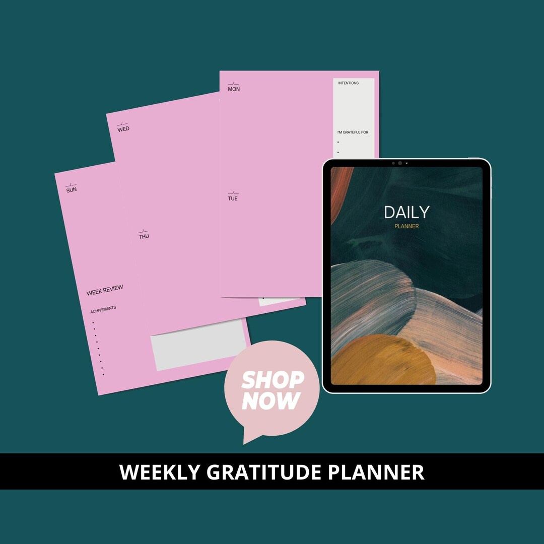 Weekly Gratitude Planner | Printable Gratitude Journal | Mindfulness ...