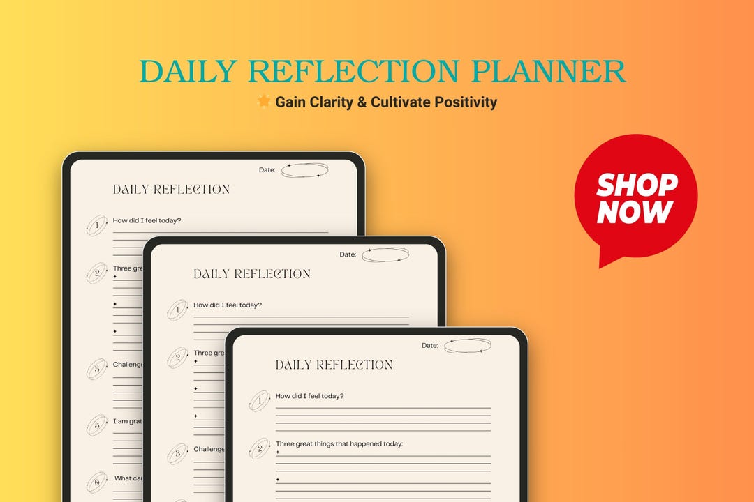 Daily Reflection Planner | Self-growth & Gratitude Journal ...