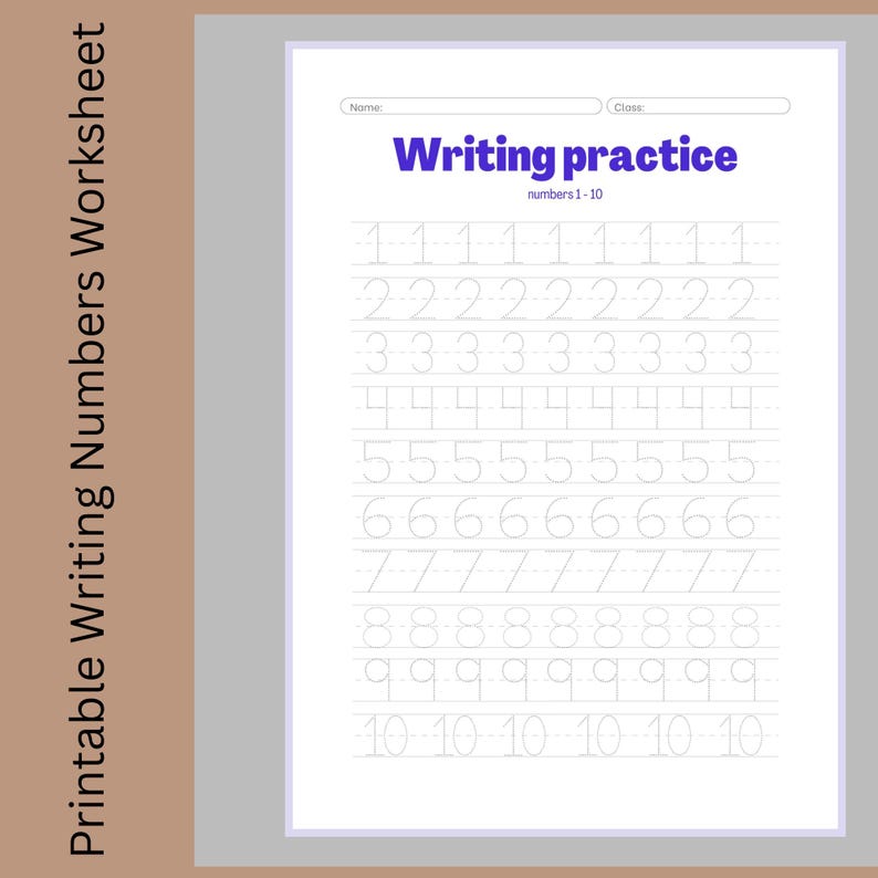 Printable Writing Numbers Worksheet | Number Tracing & Handwriting ...