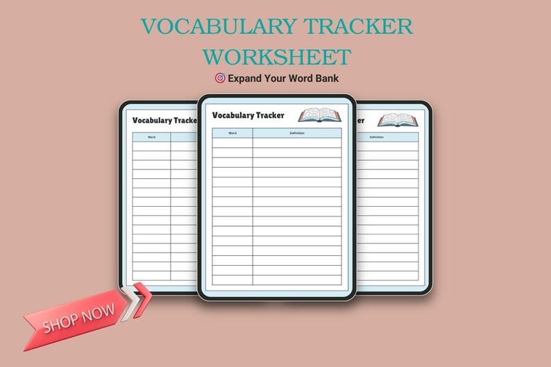 Vocabulary Tracker Worksheet | Printable Study Aid | Language Learning ...