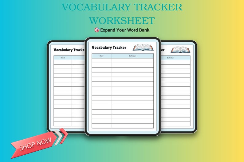 Vocabulary Tracker Worksheet | Printable Study Aid | Language Learning ...