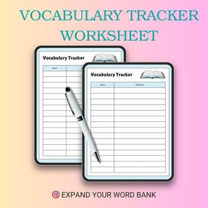 Vocabulary Tracker Worksheet | Printable Study Aid | Language Learning ...