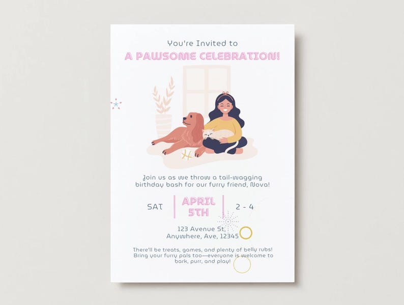 Pet Birthday Invitation - Etsy
