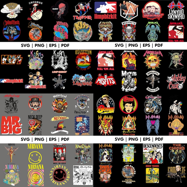 Rock Band SVG Bundle: 217 Files, Music Art (digital Download) - Etsy