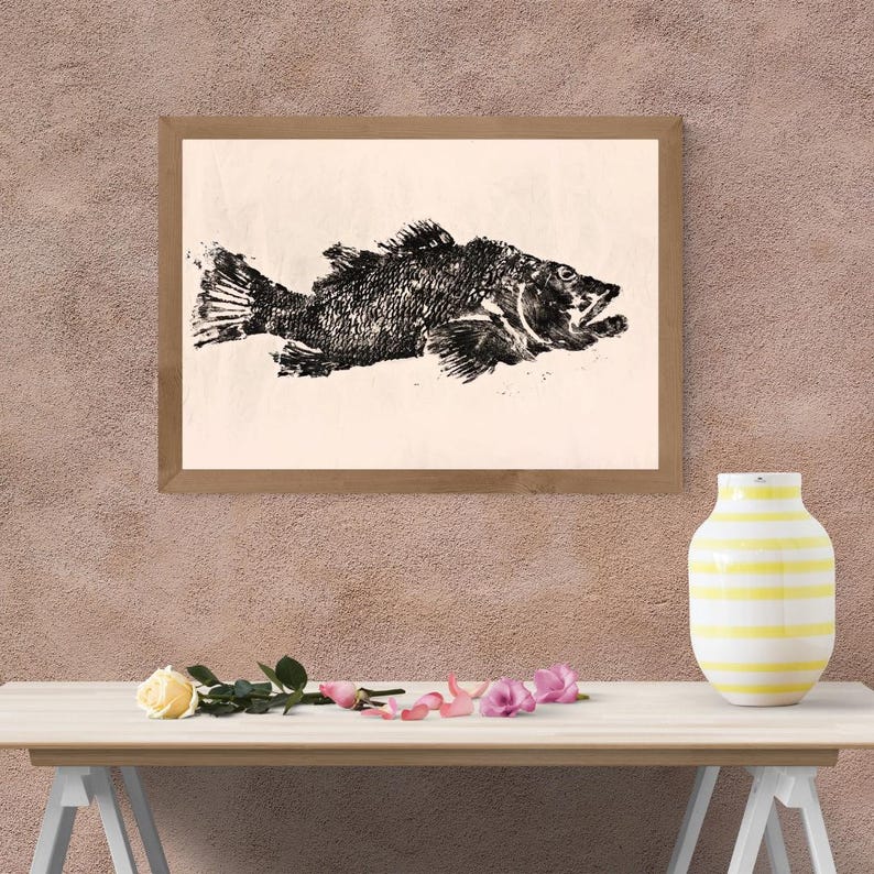 Gyotaku, Original Fish Print, Gifts for Him, Traditional Japanese Art, Hand Printed, Original ...