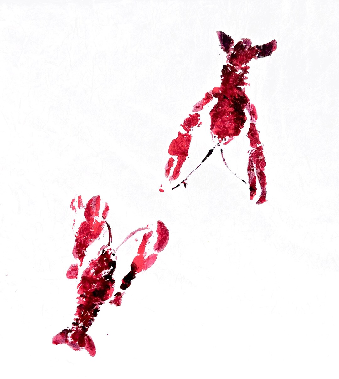 Original Gyotaku Crawfish Art: Japanese Fish Painting, 12x12 Rice Paper ...
