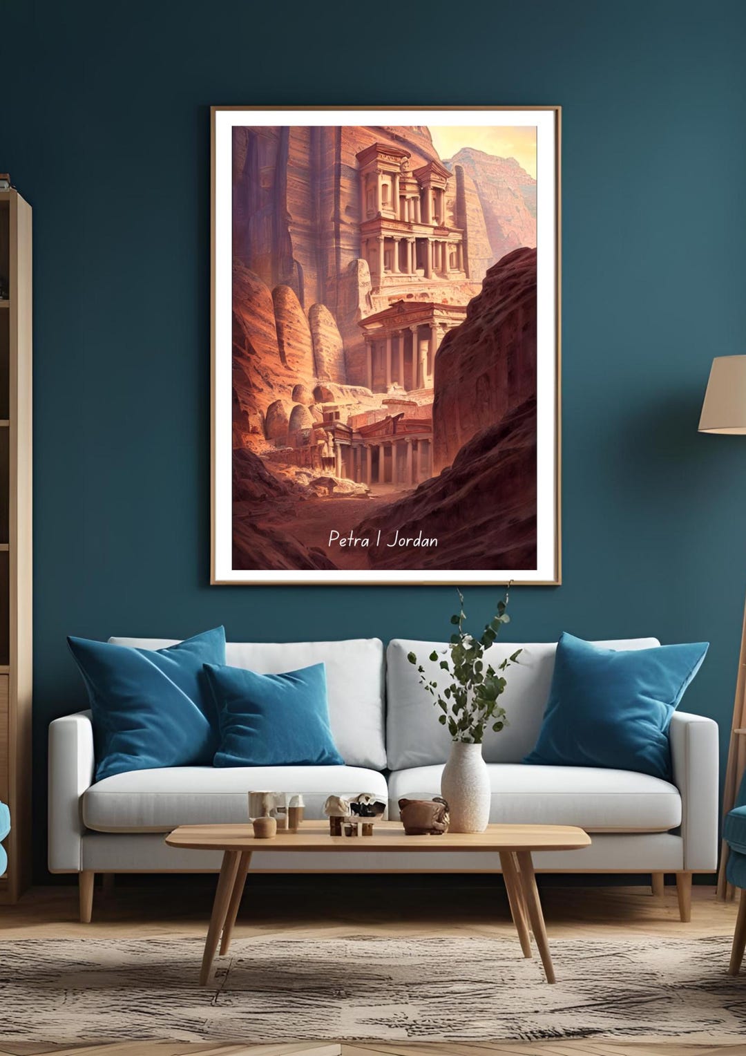 Petra Jordan Art Print Poster, Colourful Travel Poster, Petra Poster ...