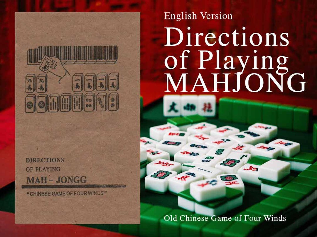 Mahjong Manual,mahjong Guide Book,directions of Playing Mahjong,english ...