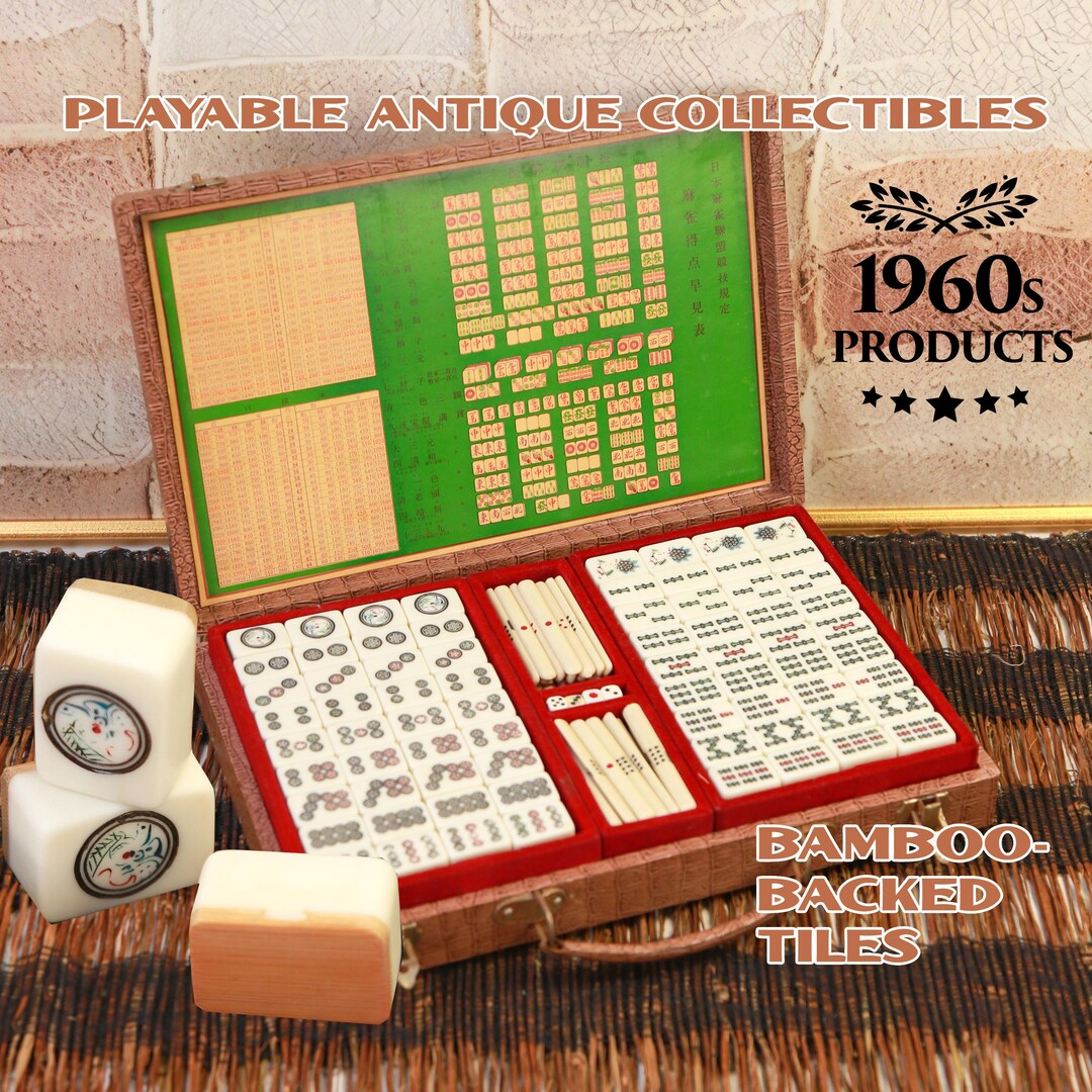 Antique Collection Mahjong,vintage Mahjong Set,playable 144 Full Tiles ...