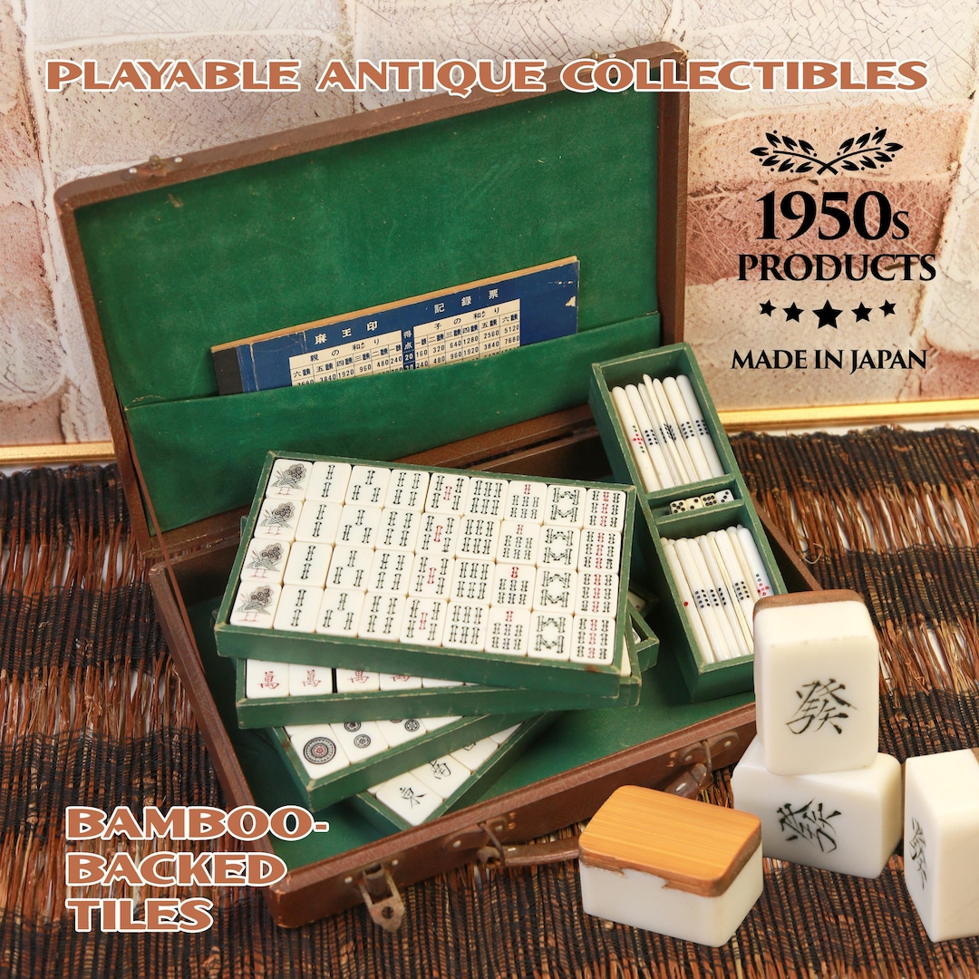 Antique Collection Mahjong,vintage Mahjong Set,playable 144 Full Tiles ...