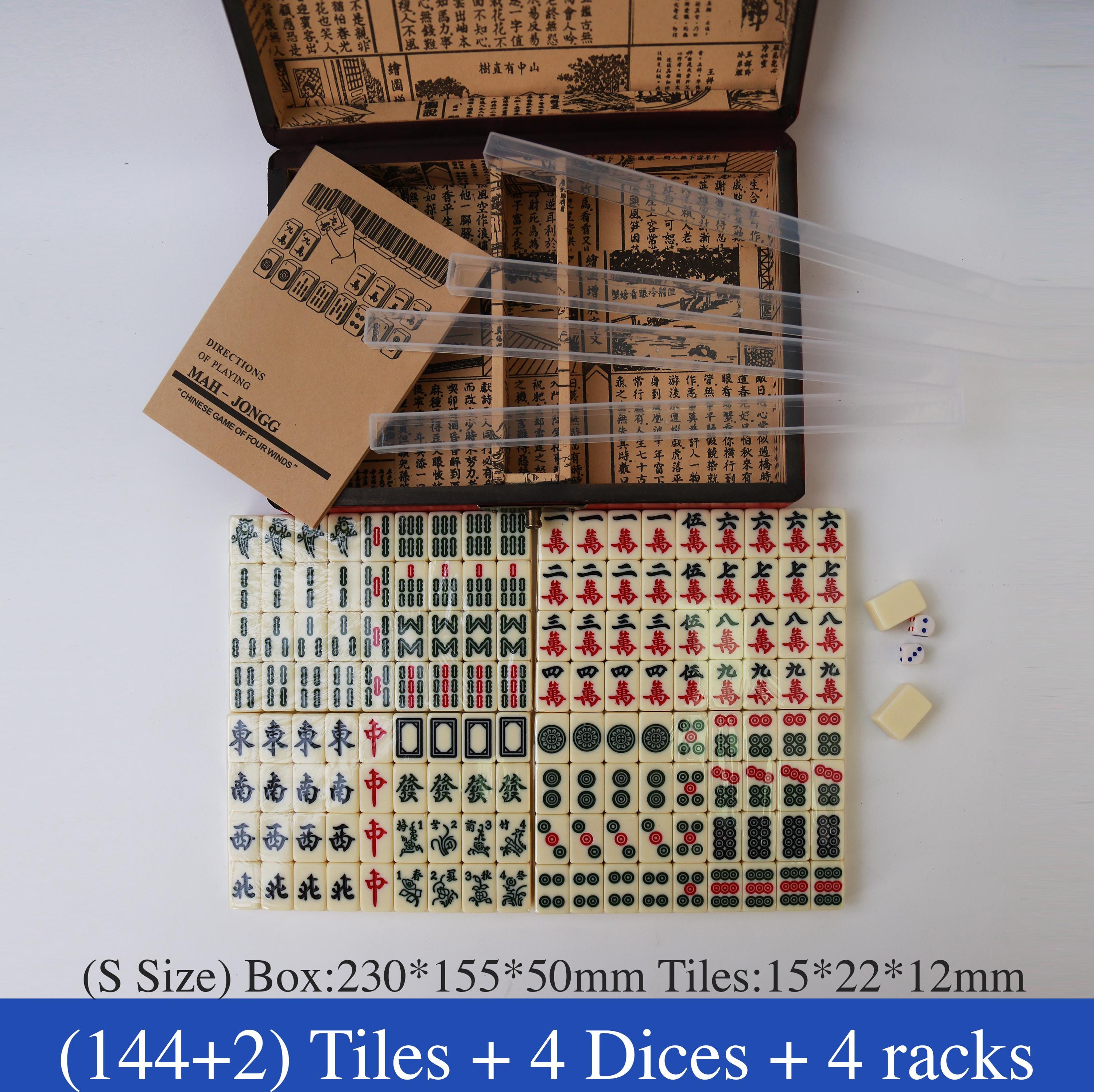 Vintage Chinese Style Mini Mahjong Set,original Lacquerware Wooden Box ...