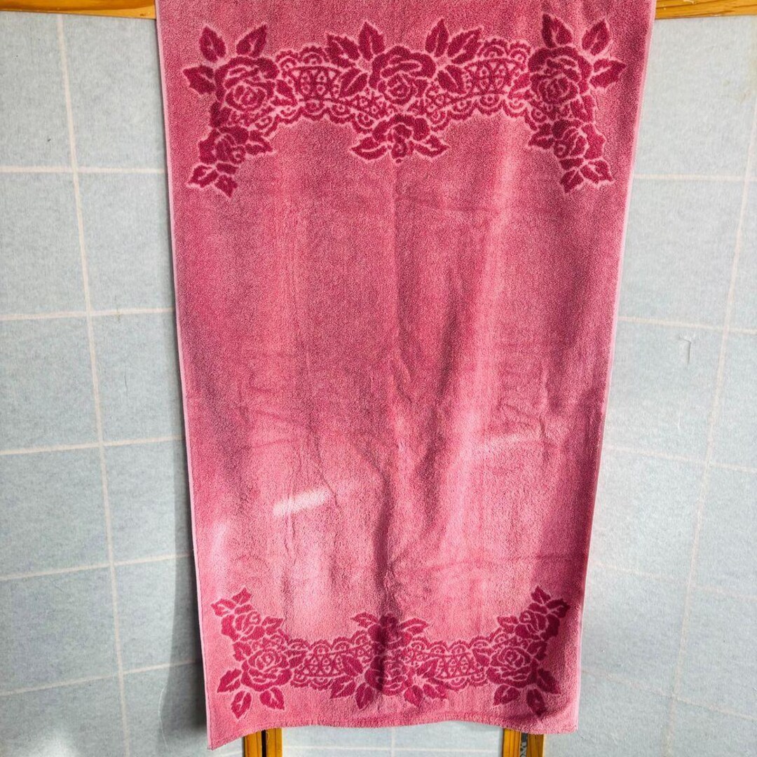 Vintage Raspberry Floral Border Pink Retro Bath Towel 45 X 25 - Etsy