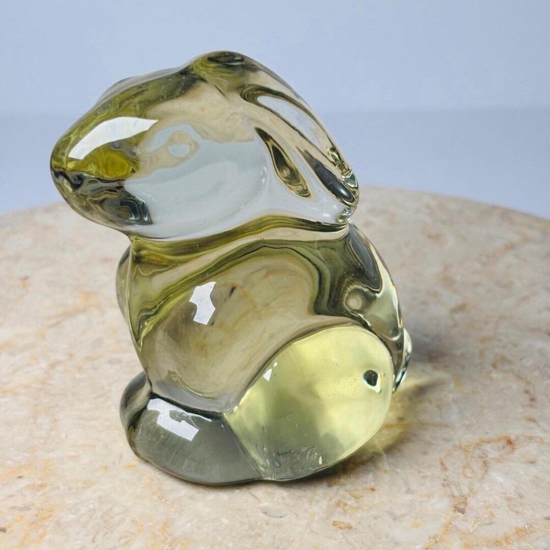 Vintage Clear Glass Bunny Rabbit Paperweight Figurine Animal Easter - Etsy