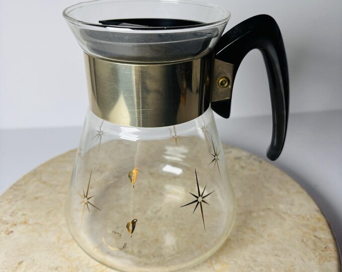 Vintage MCM Pyrex Corning 1960s Atomic Star Burst 4-6 Cup Coffee Pot ...