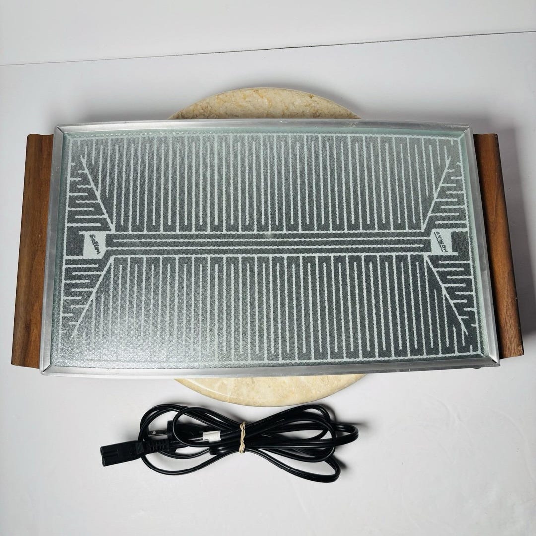 Vintage SALTON Hotray Electric Warming Tray Glass Food Warmer Hot Plate ...