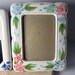 Two Vintage Ceramic Floral Photo Frames Lot Cottage Watercolor Blue ...