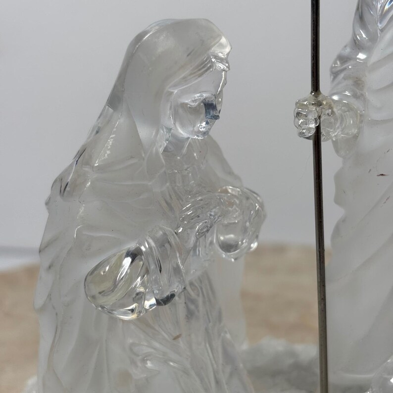 Clear Lucite Light up Nativity Scene Joseph Mary Baby Jesus Christmas ...