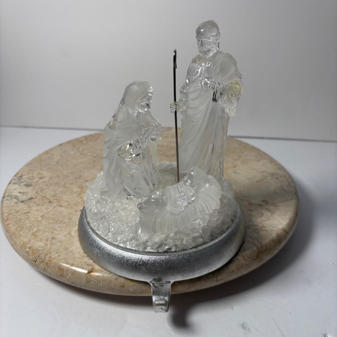 Clear Lucite Light up Nativity Scene Joseph Mary Baby Jesus Christmas ...