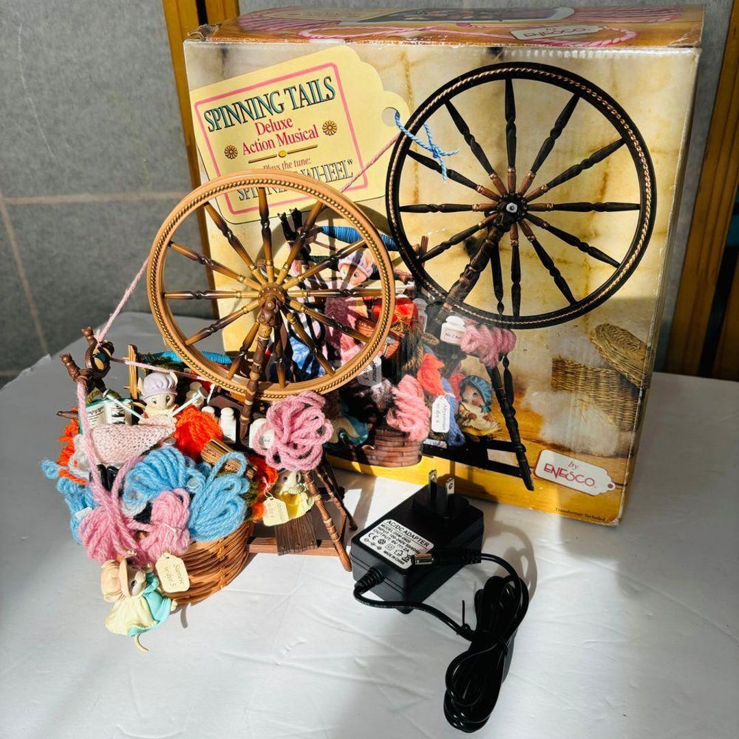 Vintage Enesco Spinning Tails Animated Musical Spinning Wheel - Etsy