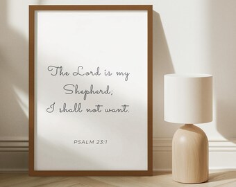 Psalm 23:1 Wall Art - 'the Lord is My Shepherd' Printable - Christian ...