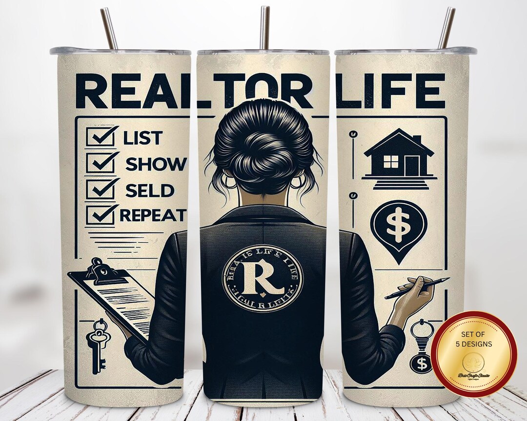 Realtor Life Tumbler Wrap, Real Estate Agent Design (PNG Digital ...