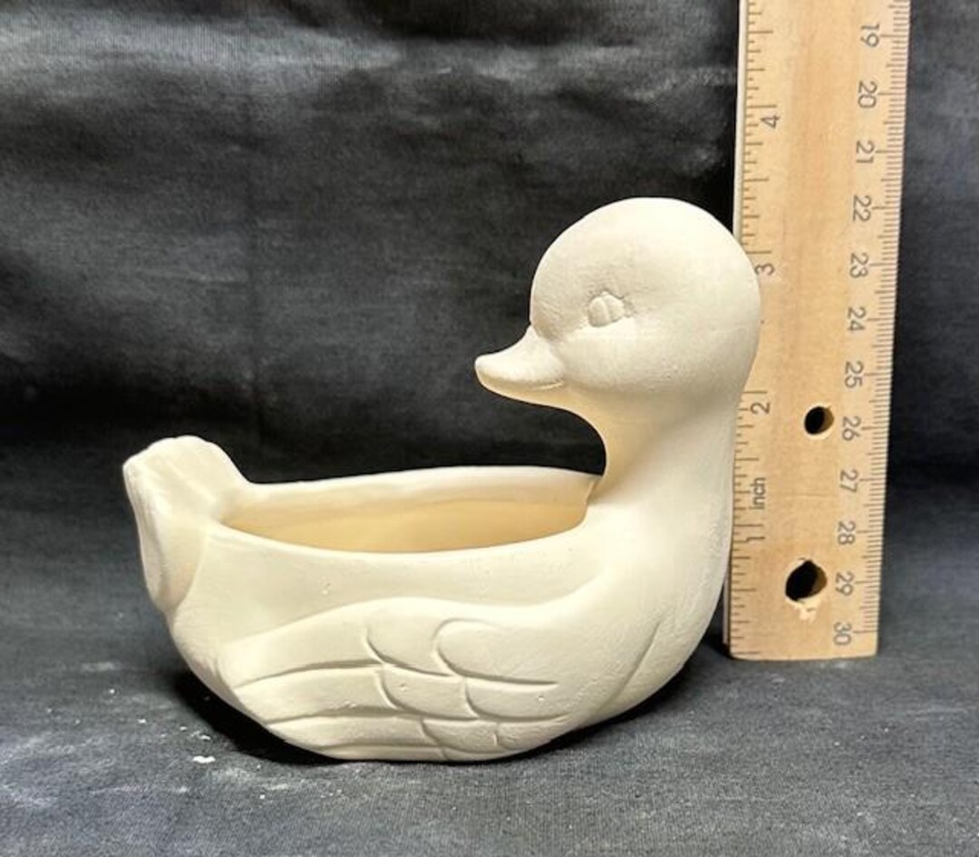 Ready to Paint Ceramic Bisque Duncan Duck Scrubby Holder - Etsy