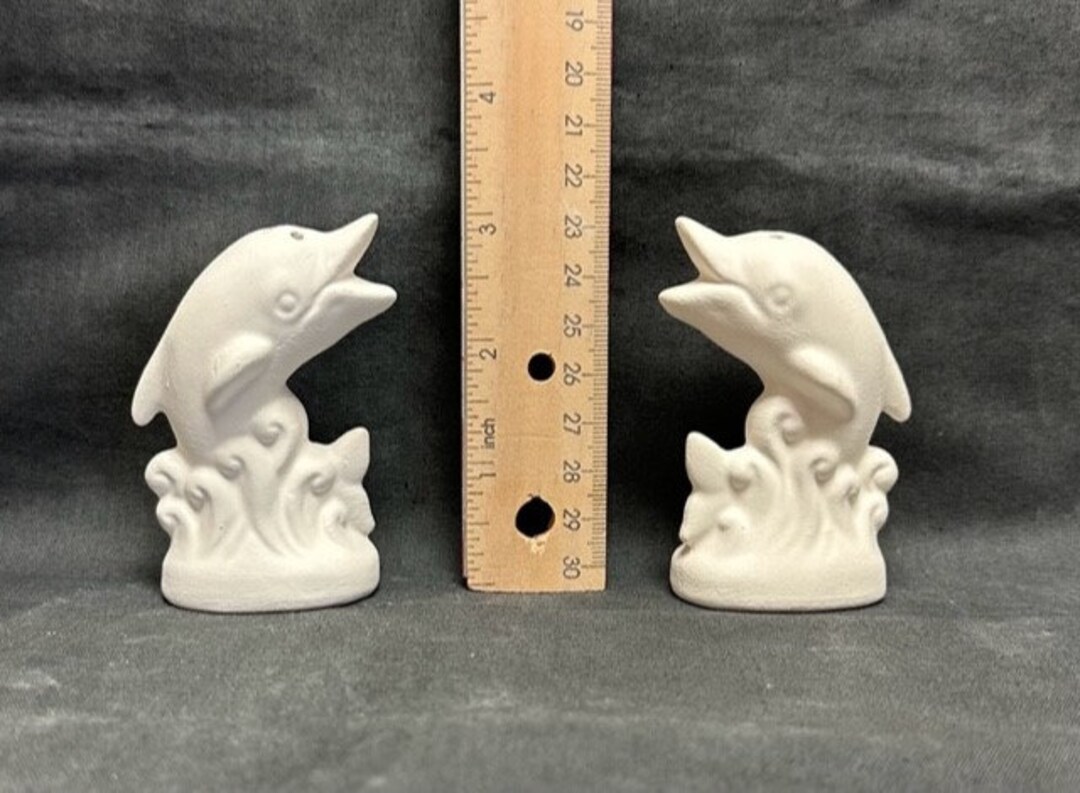 Ready to Paint Ceramic Bisque Dolphin Salt and Pepper Shaker's - Etsy