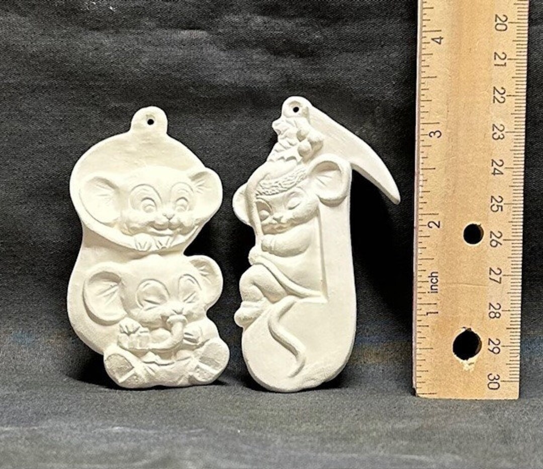Ready to Paint Ceramic Bisque Alberta Musical Mice Ornaments - Etsy