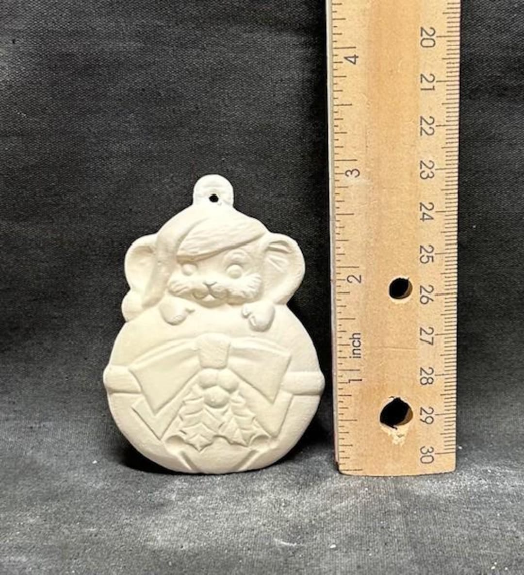 Ready to Paint Ceramic Bisque Alberta Mouse on Bell - Etsy