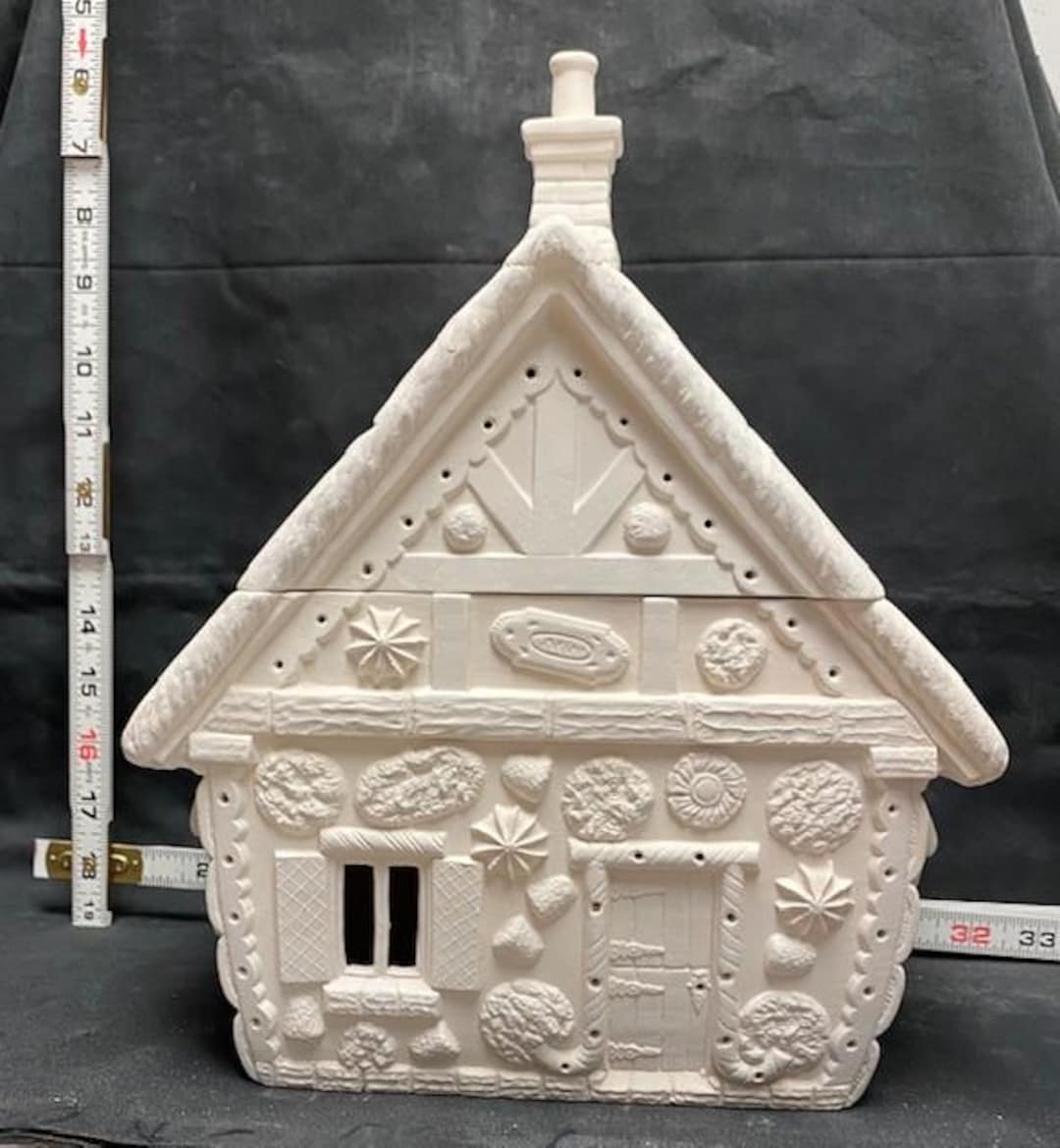 Ready to Paint Ceramic Bisque Duncan Ginger Bread House Cookie Jar or ...
