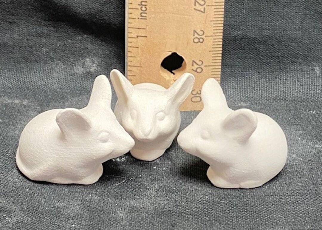 Ready Tp Paint Set of 3 Tiny Mice - Etsy