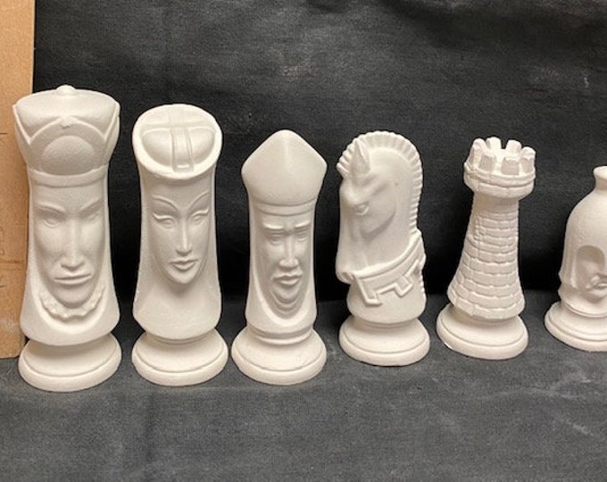 Ready to Paint Ceramic Bisque Duncan Small Chess Set - Etsy