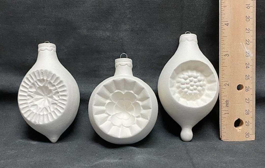 Ready to Paint Ceramic Bisque Set of 3 Classic Ornaments - Etsy