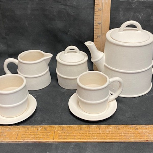 Bisque Ceramic Tea Set - Etsy