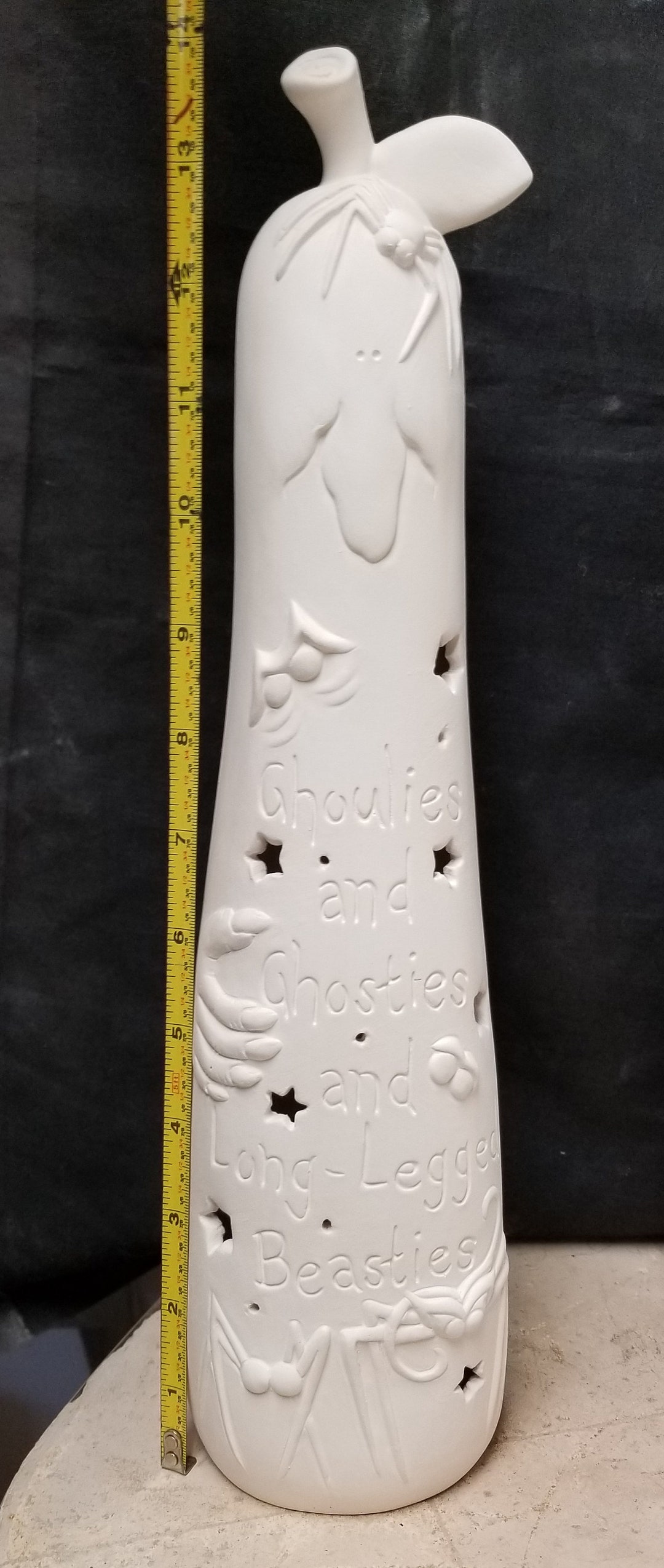 Ready to Paint Ceramic Bisque Clay Magic 14" Tall Pumpkin for Halloween ...