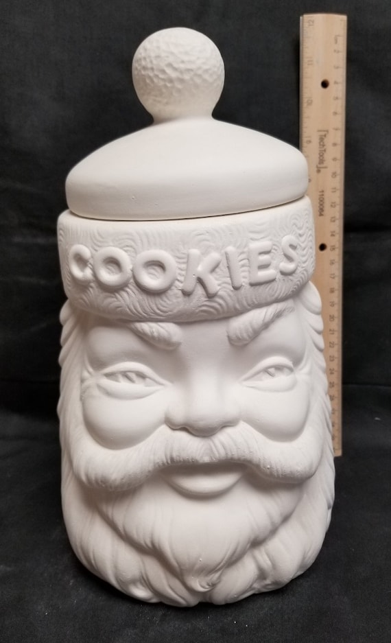 Ready to Paint Ceramic Santa Head Cookie Jar You Pic - Etsy