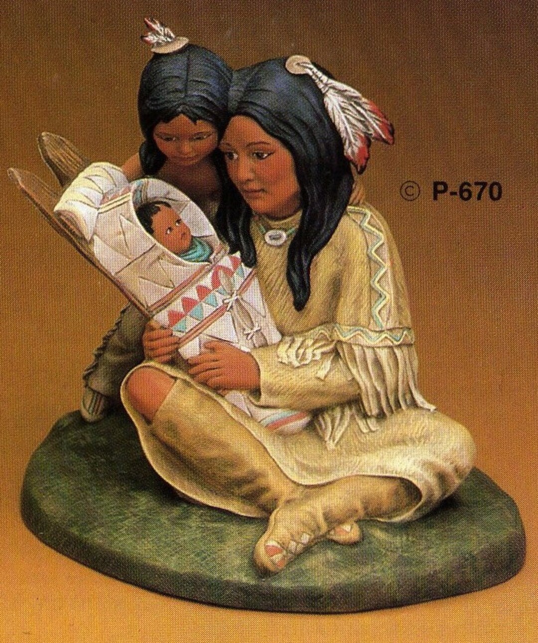 Provincial Ceramic Bisque Indian Family Love Ready to Paint - Etsy