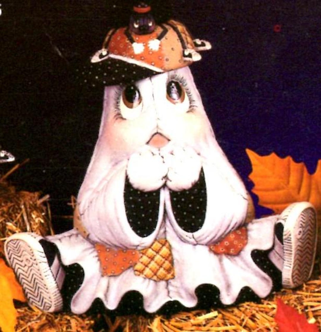 Ready to Paint Ceramic Bisque Dona's Softy Ghost With Spider Hat - Etsy