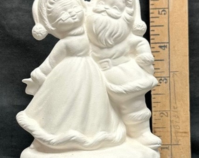 Ready to Paint Ceramic Bisque Dancing Mr. and Mrs. Santa Claus - Etsy