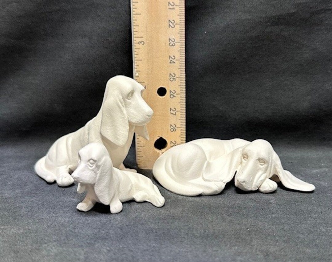 Ready to Paint Ceramic Bisque Duncan Basset Hound Family - Etsy