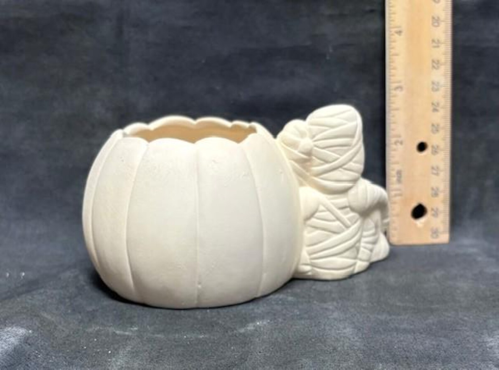 Ready to Paint Ceramic Bisque Clay Magic Frankie or Mummy Candy Dish or ...