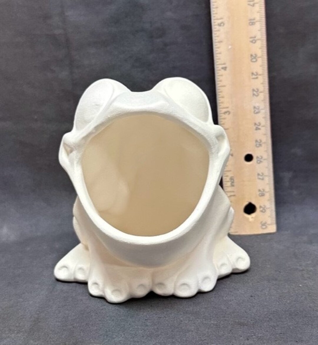 Ready to Paint Ceramic Bisque Duncan Frog or Frog Scrubby Holder U-pick ...