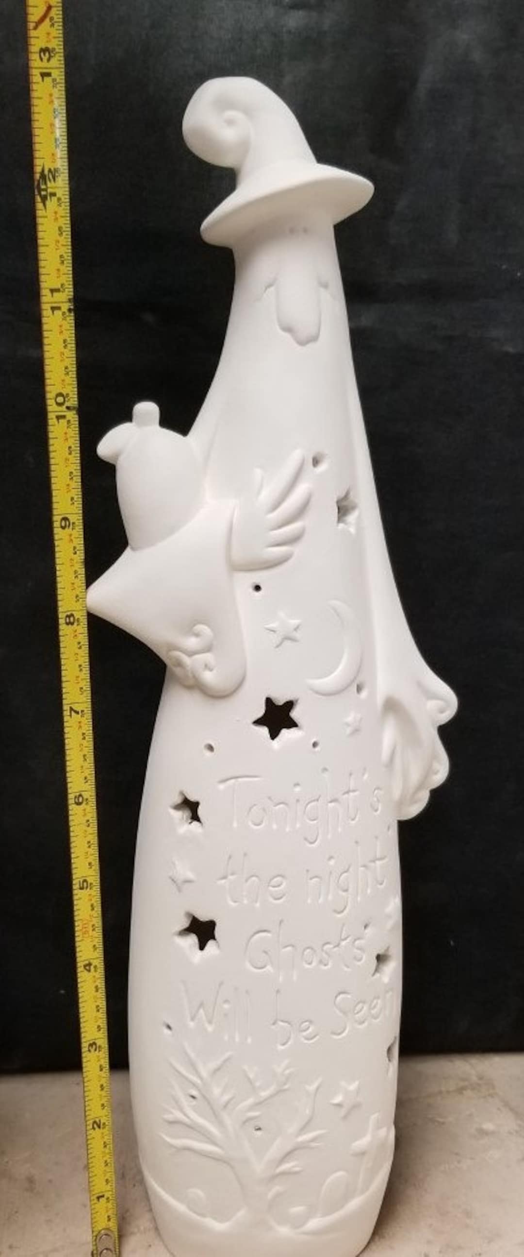 Ready to Paint Ceramic Bisque Clay Magic Ghost With Hat Prefect for ...
