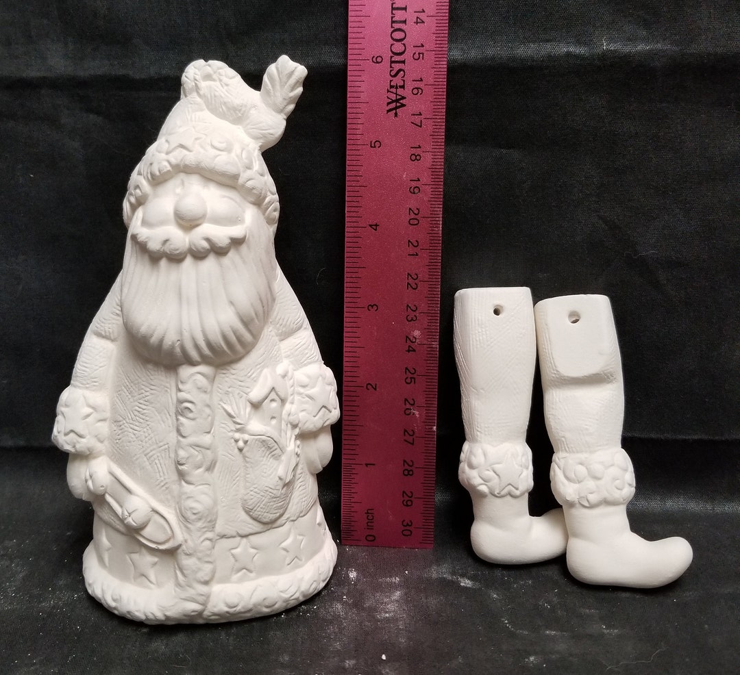 Ready to Paint Ceramic Bisque Kimple Santa Dangle - Etsy