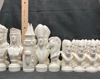 FREE USA Ship! Large Chess Set! King Arthur, Guinevere,etc! U Paint ...