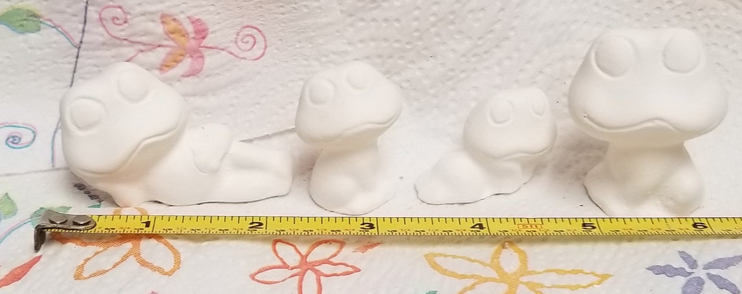 Ready to Paint Ceramic Bisque Set of 4 Tiny Frogs - Etsy